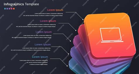 premium psd gradient rectangular diagram 3d infographics