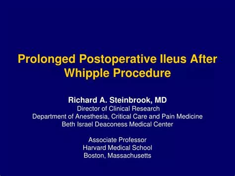 Ppt Prolonged Postoperative Ileus After Whipple Procedure Powerpoint
