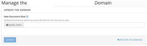 how to specify a custom document root for a domain in cpanel