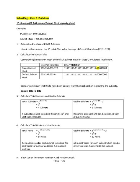 Subnetting Ip Class A B And C Subnetting Class C Ip Address 1 St