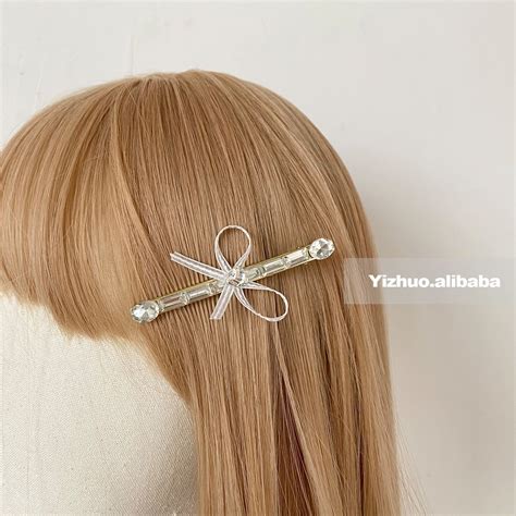 Y2k星星发夹~日韩ins镶钻蝴蝶结飘带发卡可爱甜美碎发刘海夹发饰 阿里巴巴