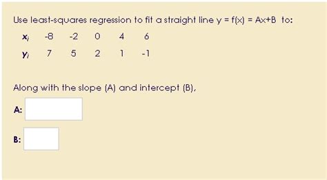 solved use least squares regression to fit a straight line y flx ax