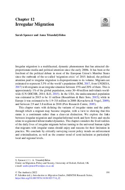 Pdf Irregular Migration