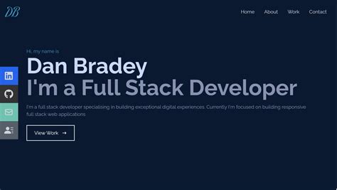 GitHub DanBradey React Portfolio Portfolio Website Built Using React