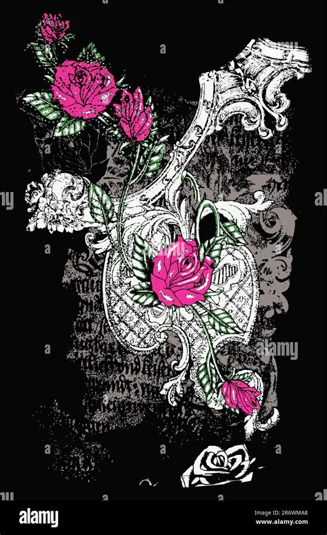 Fancy Rose With Swirl Ornament Stock Vector Image And Art Alamy