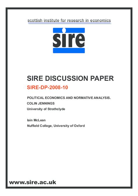 Pdf Political Economics And Normative Analysis