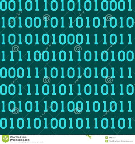 Seamless Pattern With Abstract Binary Code Digital Matrix Backg Stock