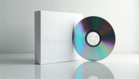 Compact Disk And Box On White Background Cd With Rainbow Colors Blank