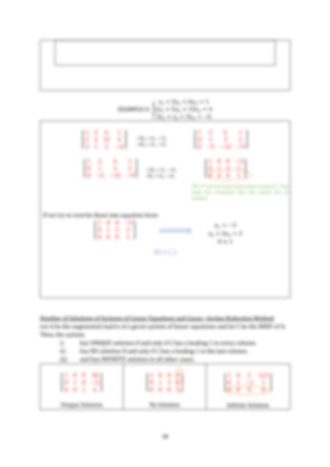 Solution Gaussian Elimination With Back Substitution And Reduction
