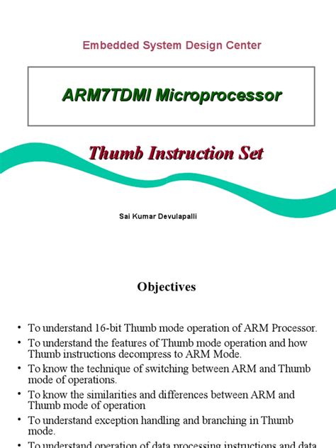 06 Thumb Instructions Arm Architecture Instruction Set