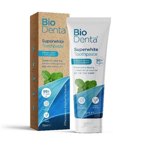 Biodenta Natural Whitening Toothpaste Superwhite Vegan 75ml