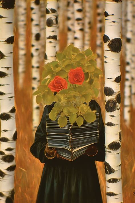 Illustration Of Abstract Compositions Of Human Figures Against Trees In