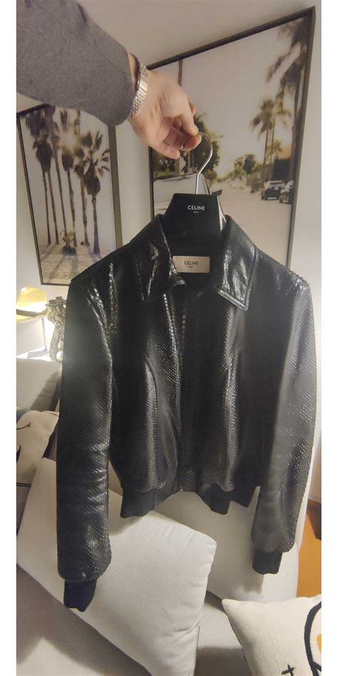 Celine × Hedi Slimane Celine Python Leather Jacket Gem