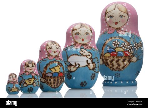 Russian Doll Matryoshka Nested Or Stacking Dolls Inside Eachother