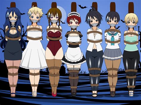 7 Girls Pole Tied By Conanrock On Deviantart