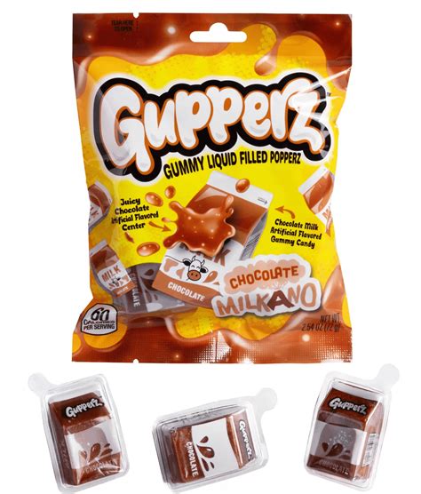 Gupperz Gummy Liquid Filled Poppers Sweet And Juicy Candy With A Burst Of Flavor {chocolate
