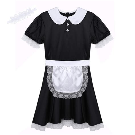 Male French Maid Apron Dress Mens Halloween Party Role Play Fancy