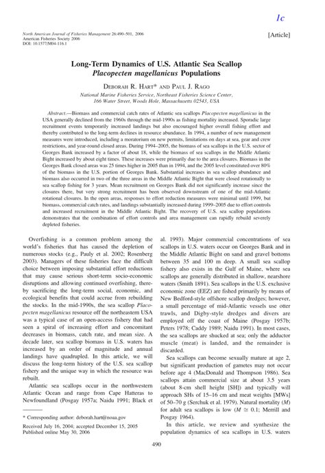 Pdf Long Term Dynamics Of Us Atlantic Sea Scallop Placopecten