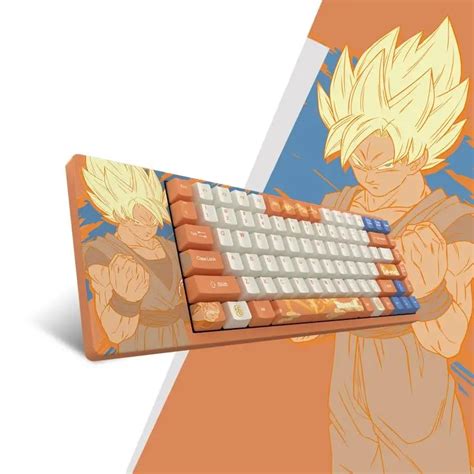 Teclado Mecânico Gamer Sem Fio Bluetooth Goku Super Saiyajin Dragon