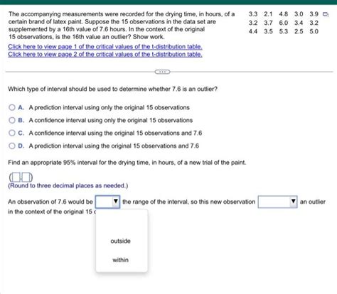 Which Type Of Interval Should Be Used To Determine Chegg Com