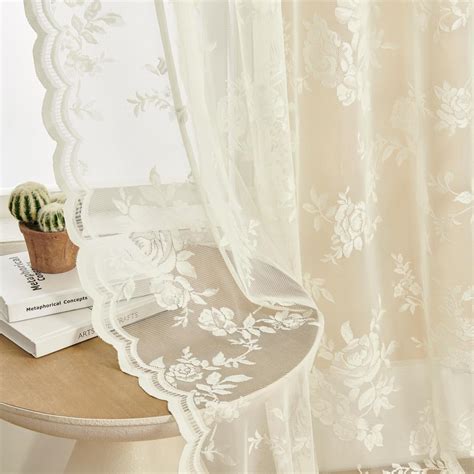 Seekright Lace Curtains 84 Inches Long 2 Panels Victorian