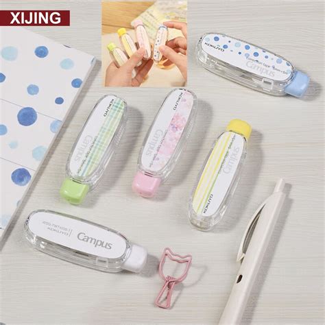 Xj Campus Mini Press Eraser Pen Cute Refillable Correction Tape Glue Tape School Stationery For