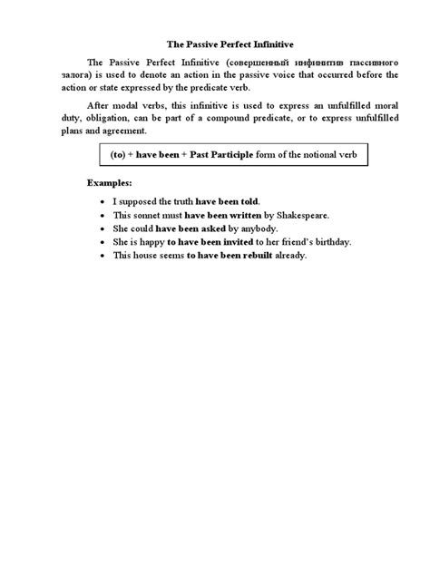 Passive Perfect Infinitive Pdf Philosophy Poetry