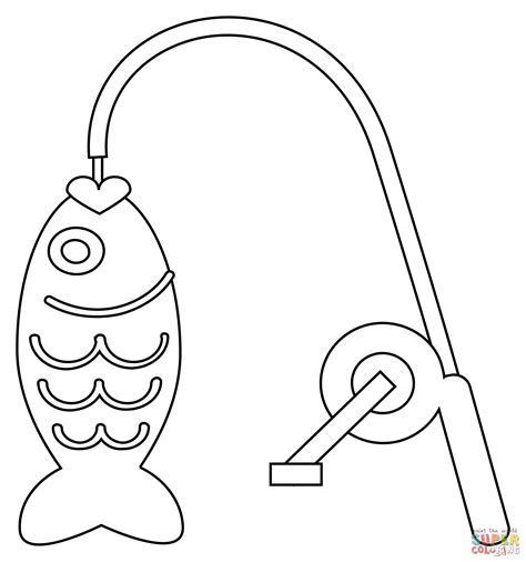 Dibujo De Caña De Pescar Para Colorear Dibujos Para Colorear Imprimir