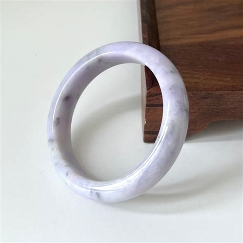 57 6mm Lavender Jadeite Bangle Violet Jadeite Bangle Natural Type A Jadeite Bangle Purple Jade