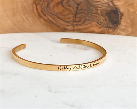 Personalized Name Bracelet Gold Cuff Bracelet Custom Name Etsy