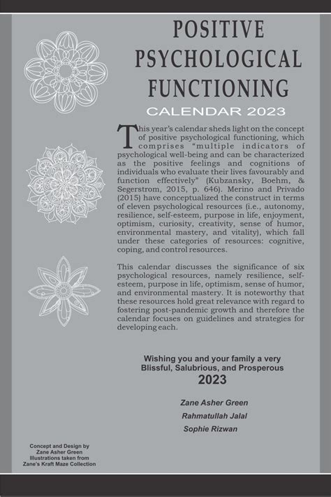 Pdf Positive Psychological Functioning Calendar 2023