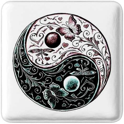 خرید و قیمت مگنت مربعی خندالو طرح یین و یانگ ترب