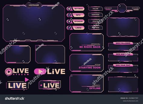 Gamers Stream Screen Frames Mega Set Stock Vector Royalty Free 2529827797 Shutterstock