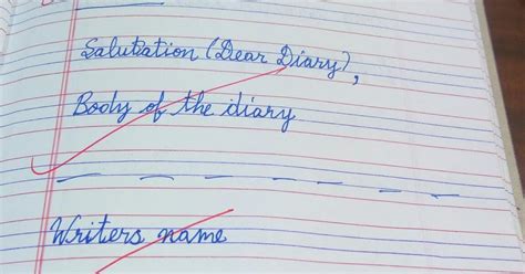 Rashmigloria14 Diary Entry Format For Class 5 B