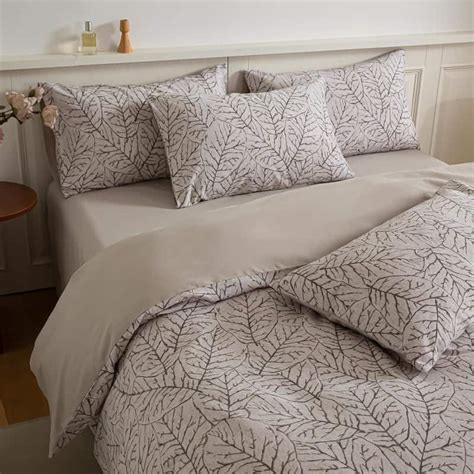 Leaf Brushed Duvet Set Biselina 100 Cotton Biselina