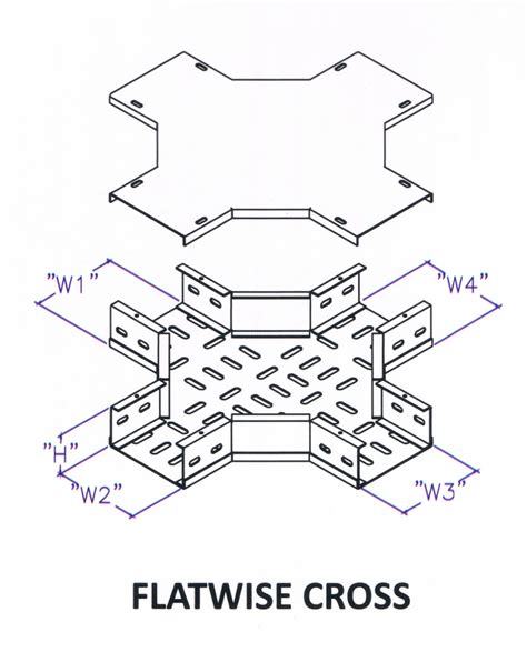 Though Type Perforated Cable Tray Fitting Flatwise Cross Johor Bahru