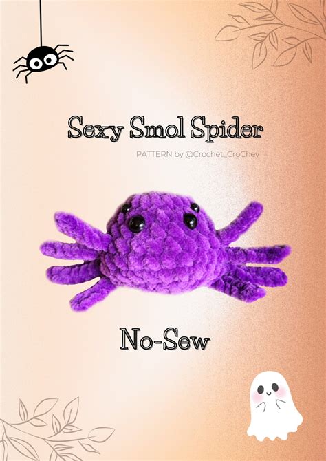 Boo Ty Small Spider No Sew Crochet Amigurumi Pdf Pattern Cute Spider