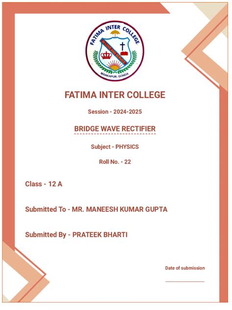 Physics Project Work Pdf Rectifier Direct Current