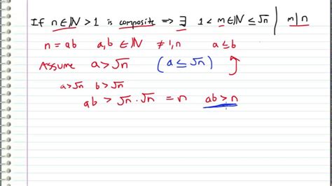 discrete math proof composite integer n has divisor less than sqrt