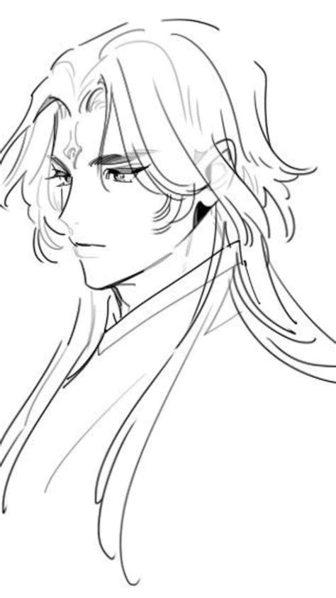 Long Hairstyles Male Drawing Long Guy Hairstyles Drawing Long Hair