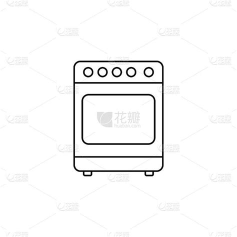 炉子图标孤立的白色背景。平面向量插图。