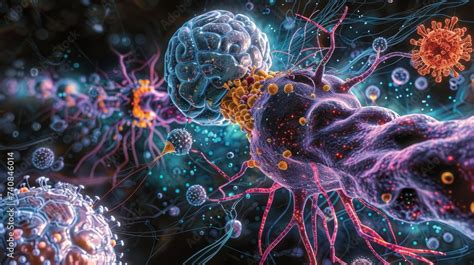 Digital Artwork Of Neural Synapses Within A Neural Network Being