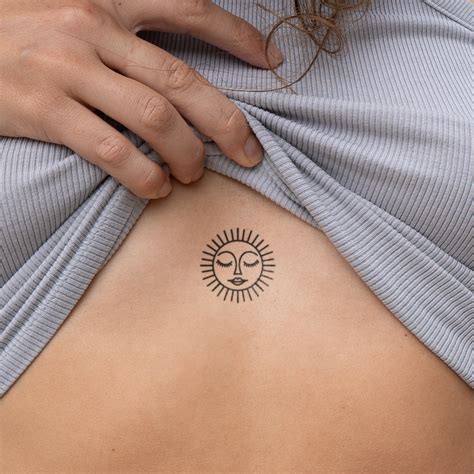 Smiley In Sun Tattoo 2 Week Temporary Tattoo Inkster