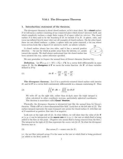 V101 The Divergence Theorem