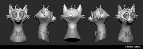 Artstation Nerd Cat Bust Sculpt