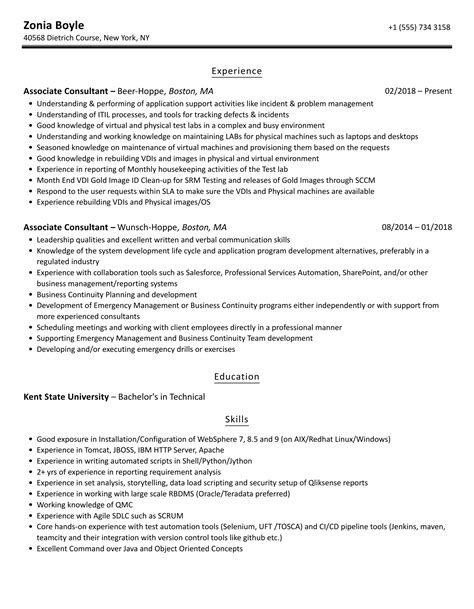 Associate Consultant Resume Samples Velvet Jobs