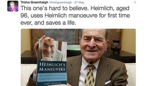 Drheimlich Ilk Kez Heimlich Manevrasını Kullanarak Hayat Kurtardı