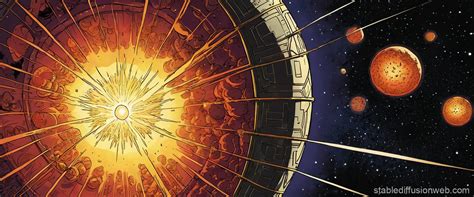 Spherical Explosion Of Cosmic Energy Prompts Stable Diffusion Online