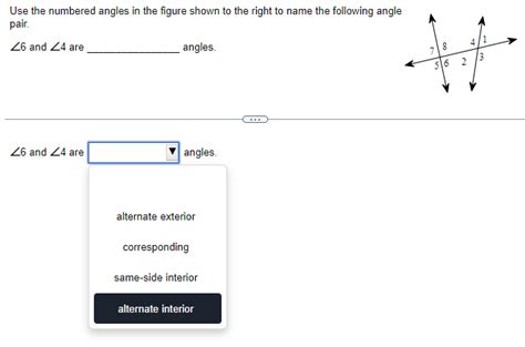 Solved Use The Numbered Angles In The Figure Shown To The Chegg
