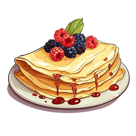 Premium Vector Crepes Vector Clipart White Background